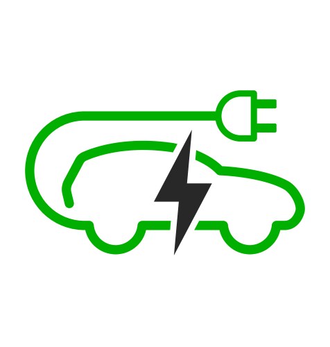 Simple electric car charge point logo Royalty Free Vector