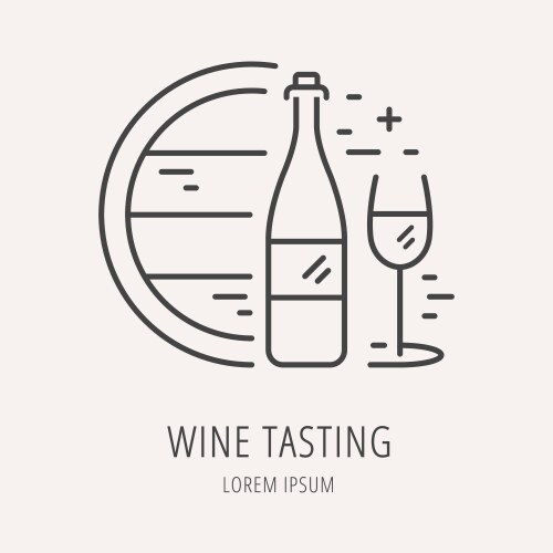 Simple logo template wine Royalty Free Vector Image