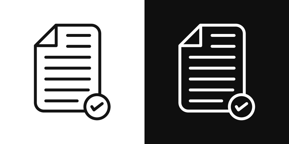 Document accept icon Royalty Free Vector Image