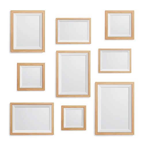 Realistic photo frame set square a3 a4 Royalty Free Vector