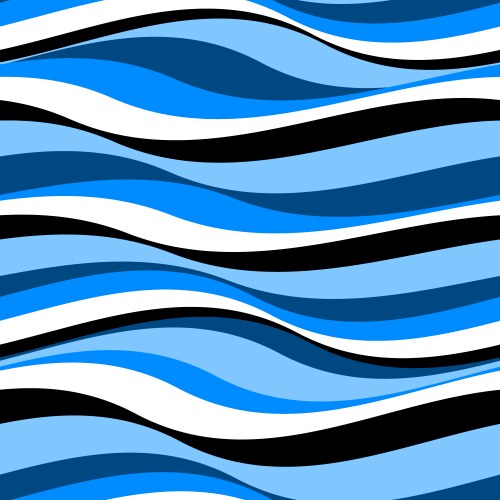 Marine seamless pattern with stylized blue waves Vector Image