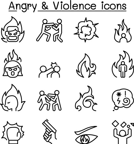 Angry human face icon of upset emoticon and emoji Vector Image