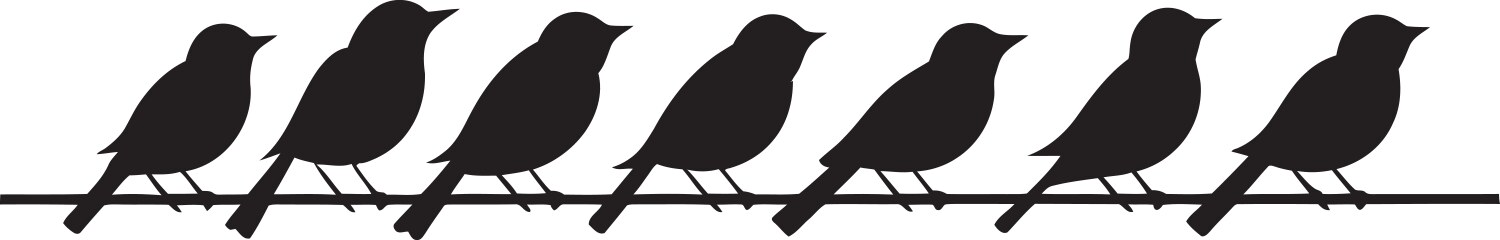 Chirpy charisma cartoon birds on wire logo design Vector Image