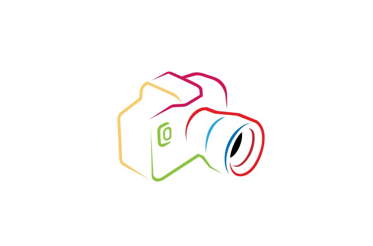 Lens camera icon logo designs inspiration Vector Image