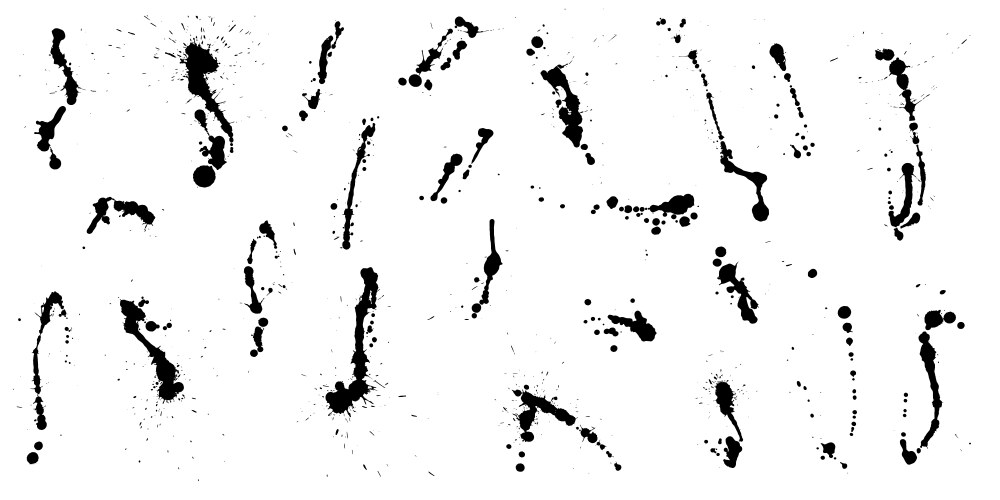 Overlay elements of paint ink splatter set Vector Image