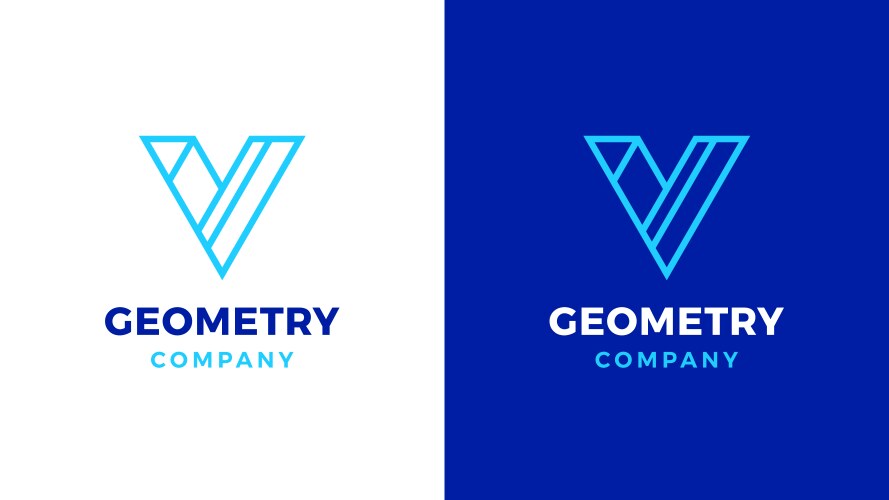 Geometric logotype template positive and negative Vector Image