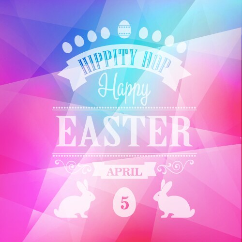 Happy easter typography bunny egg Royalty Free Vector Image