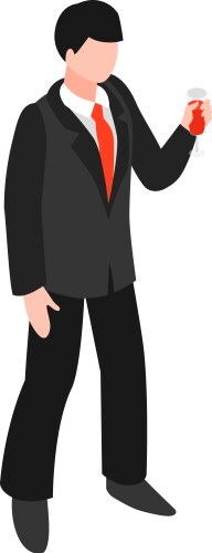 Isometric party guest Royalty Free Vector Image