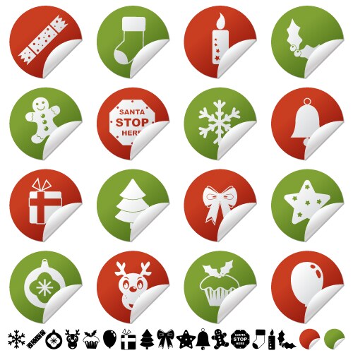 Christmas Stickers Vector Images (over 57,000)