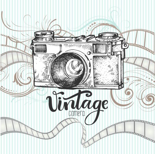 Old movie camera Royalty Free Vector Image - VectorStock