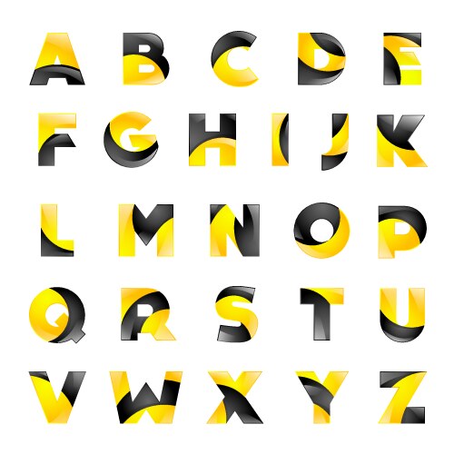 Colorful font and alphabet Royalty Free Vector Image