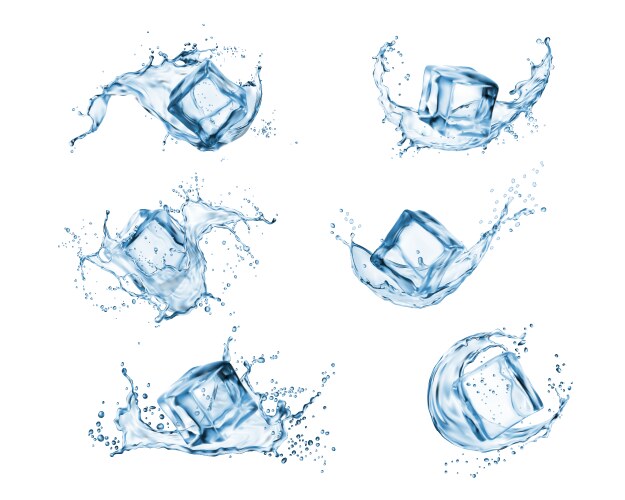 Splashing ice cubes Royalty Free Vector Image - VectorStock