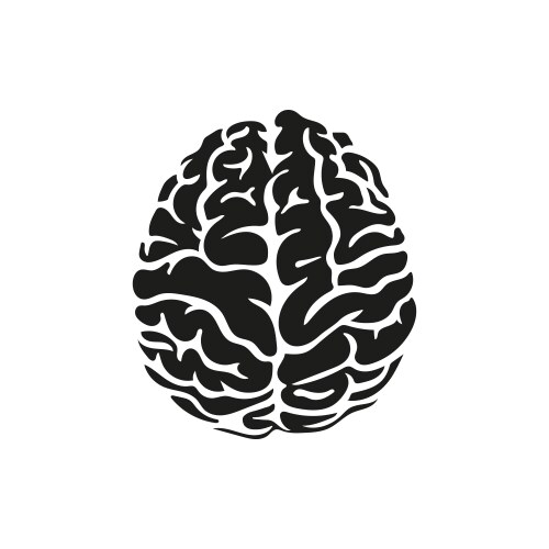Human brain black icon Royalty Free Vector Image