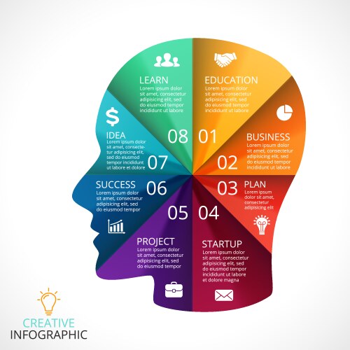 Human face infographic cycle brainstorming Vector Image