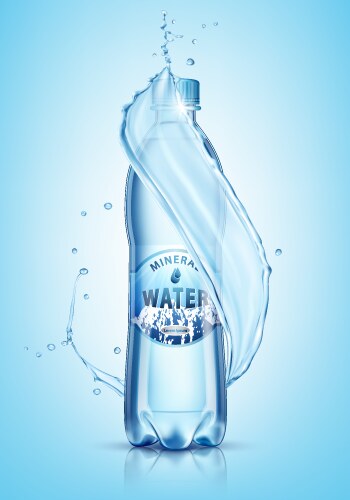 Water bottle advertising realistic 3d background Vector Image