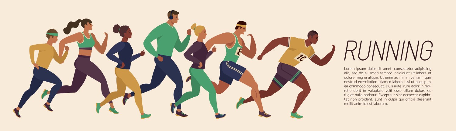 Group of runners Royalty Free Vector Image - VectorStock