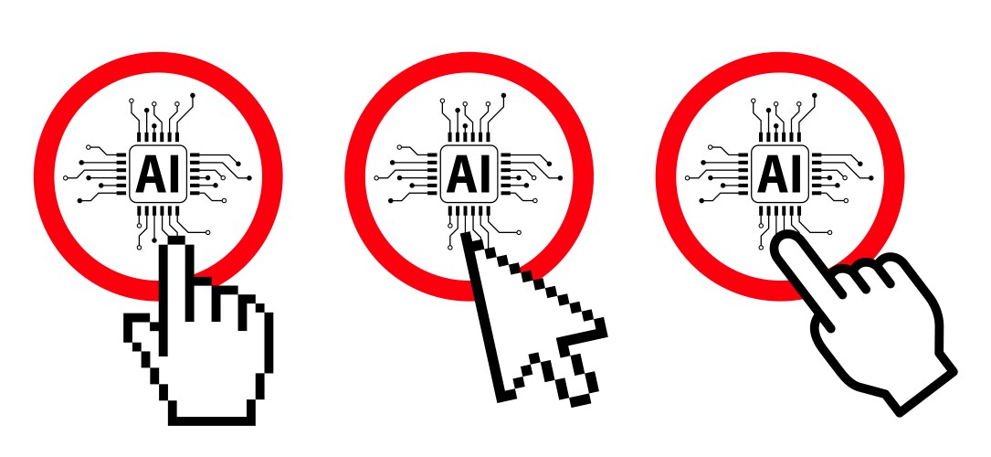 Artificial intelligence ai pictogram Royalty Free Vector