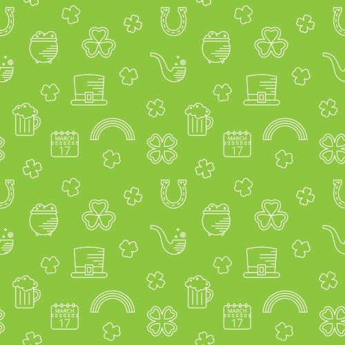 Seamless green pattern with cartoon funny Vector Image