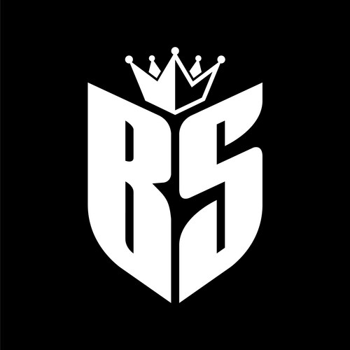 Bs letter monogram with triangle curve shield Vector Image