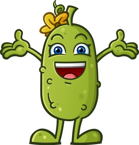 Cartoon happy pickle giving a thumb up Royalty Free Vector
