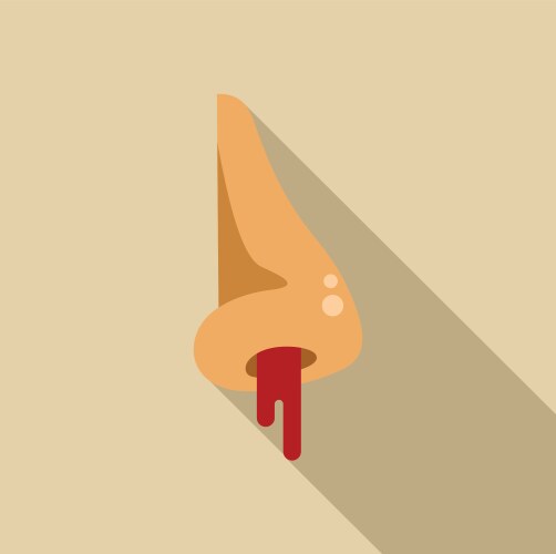 Human nose bleeding showing epistaxis in flat Vector Image