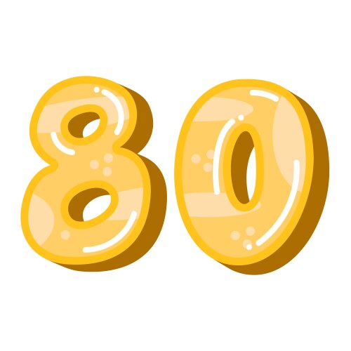 Number 80 Clipart Number 80 Icon Number 80 Symbol In Bold Design