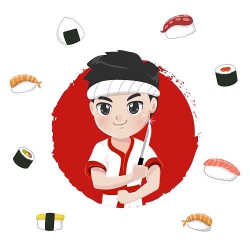 Sushi master Royalty Free Vector Image - VectorStock