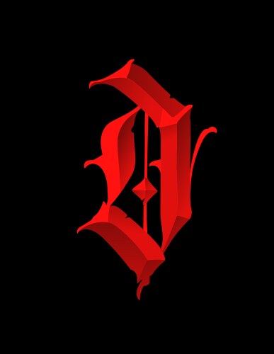 Letter d in gothic style alphabet the symbol Vector Image