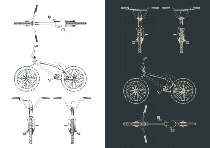 Bike blueprint bicycle Vector Images & Graphics for Commercial Use ...