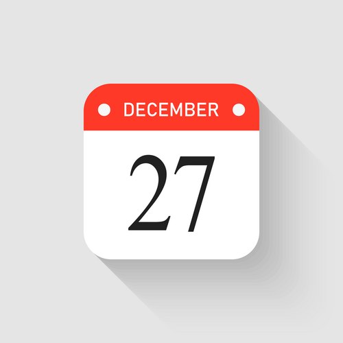 December 27 calendar Vector Images & Graphics for Commercial Use ...
