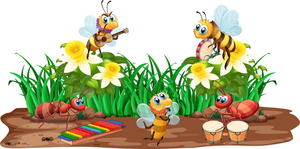 Insect playing in playground Royalty Free Vector Image