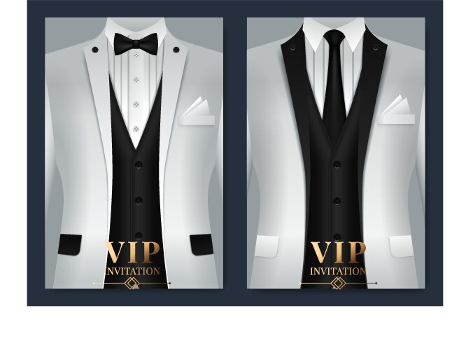 Set business card templates with suit Royalty Free Vector