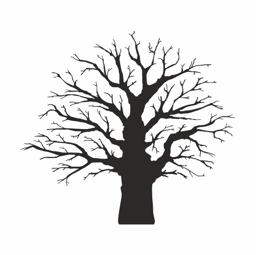 Black gothic tree with branches silhouette Vector Image