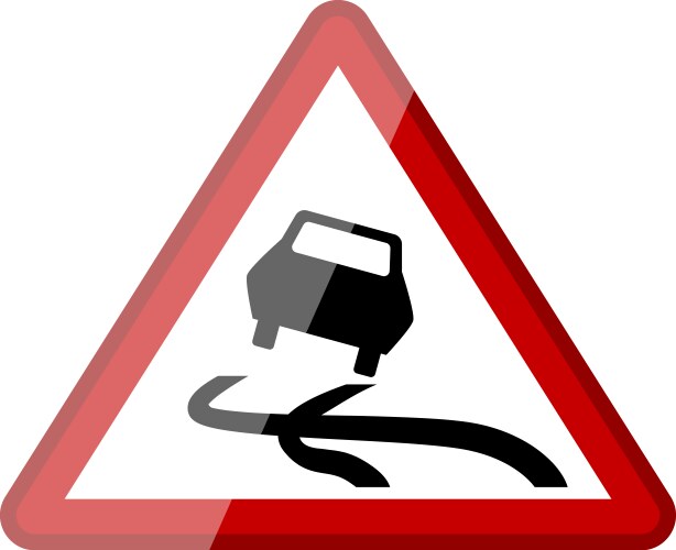 Yield road sign cartoon Royalty Free Vector Image