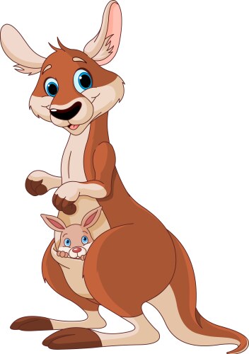 Cute kangaroo cartoon Royalty Free Vector Image