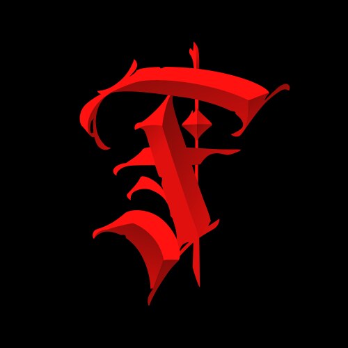 Letter F in Gothic Style Alphabet Vector Images (56)