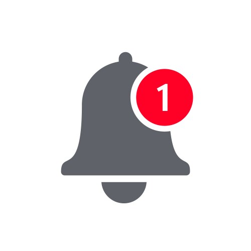Notification bell icon inbox message Royalty Free Vector