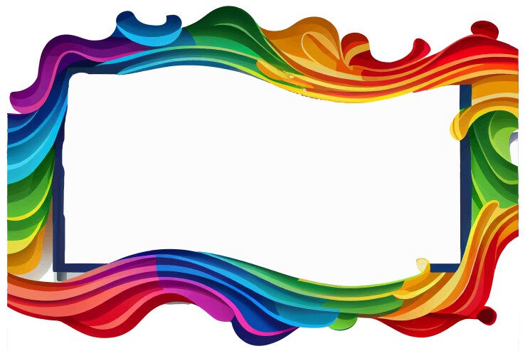 Rainbow border frame Royalty Free Vector Image