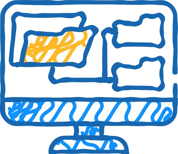 Open folder icon doodle Royalty Free Vector Image