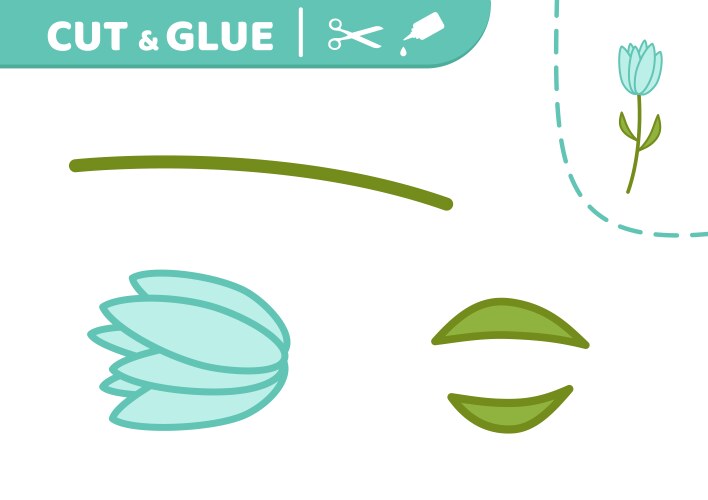 Cut and glue rabbit with yellow narcissus spring Vector Image