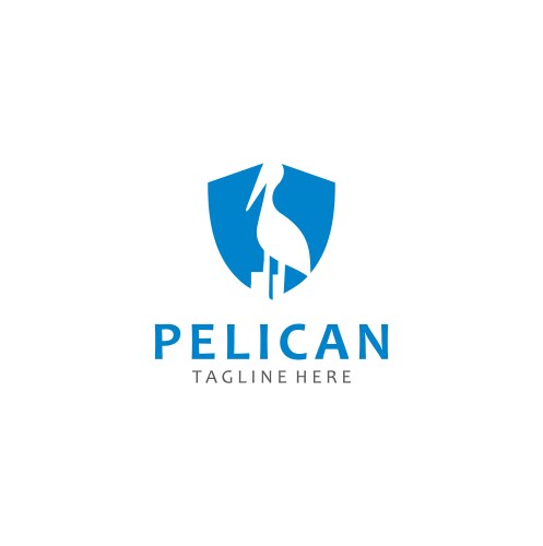 Creative simple pelican logo in thin line style Vector Image