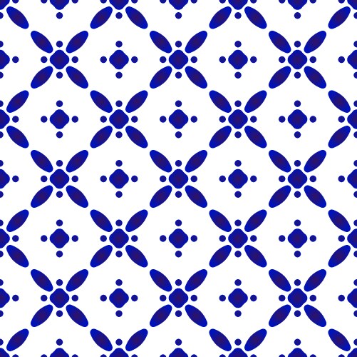 Blue and white batik pattern Royalty Free Vector Image