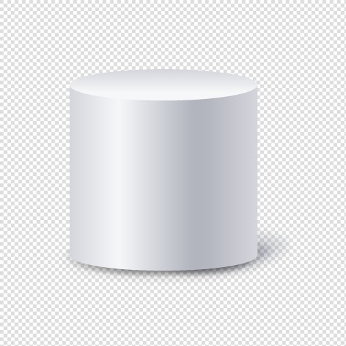 White cylinder isolated on transparent background Vector Image