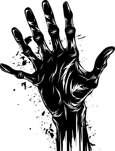 Wretched writhing logo design with zombie hands Vector Image