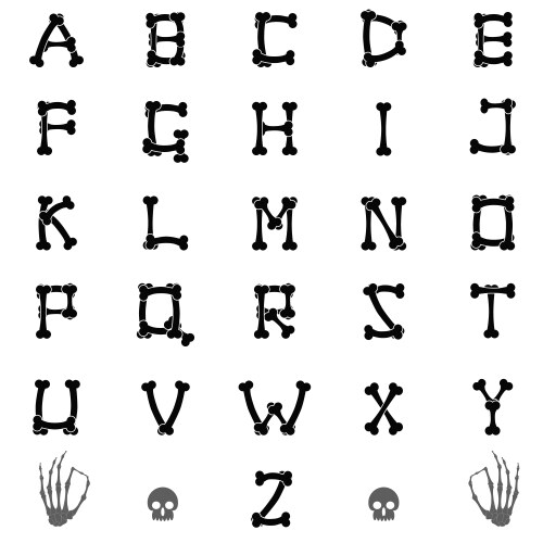 Skeleton Font Vector Images (over 1,400)