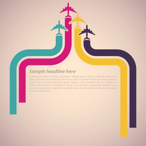 Background with colorful airplanes Royalty Free Vector Image