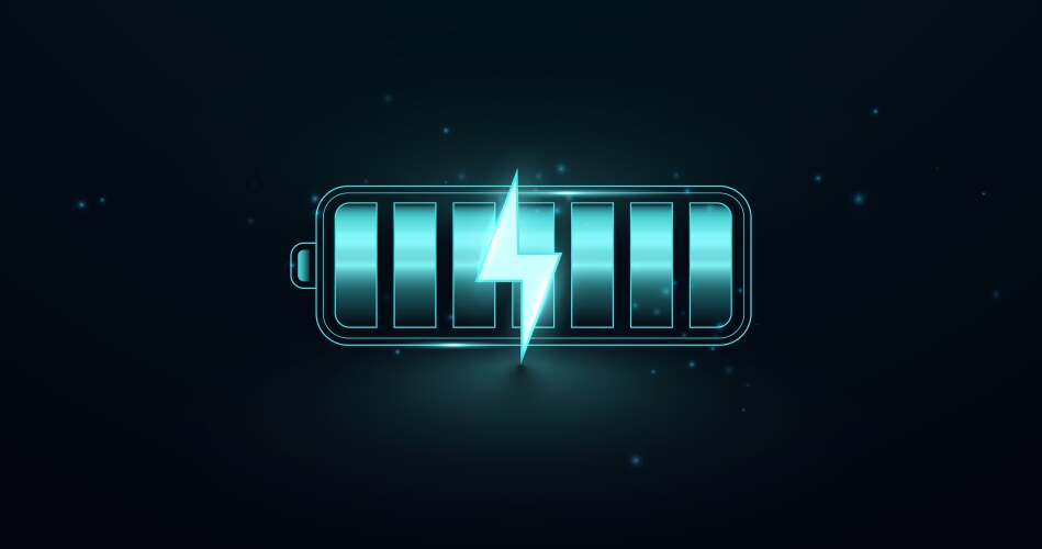 Battery full charged Royalty Free Vector Image