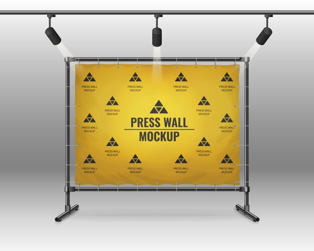 Press wall mockup Royalty Free Vector Image - VectorStock