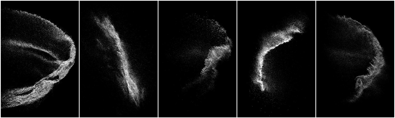 Set distressed white grainy texture Royalty Free Vector