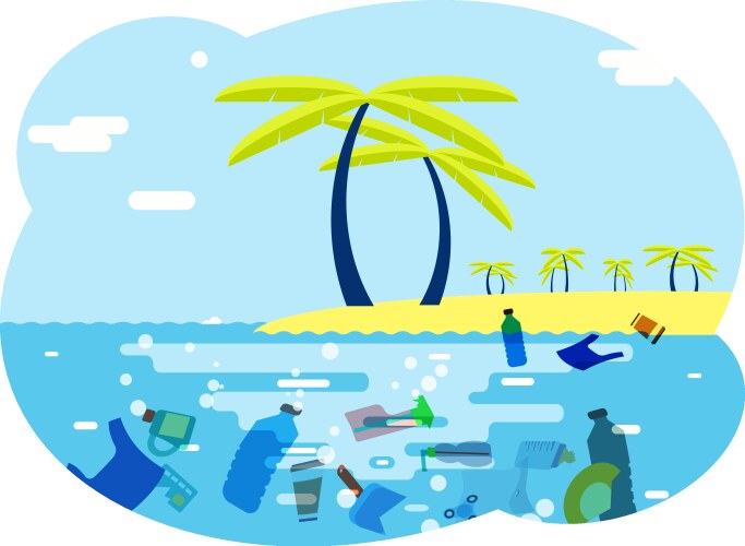 Lets stop water pollution save oceans and seas Vector Image